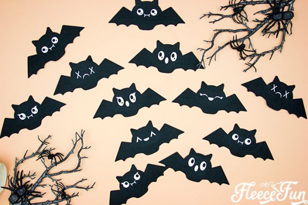 DIY Halloween Garland - Cute and Funny Bats! ♥ Fleece Fun