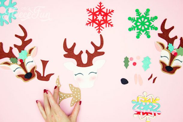 Felt Ornament Pattern (Free) Adorable Reindeer DIY ♥ Fleece Fun