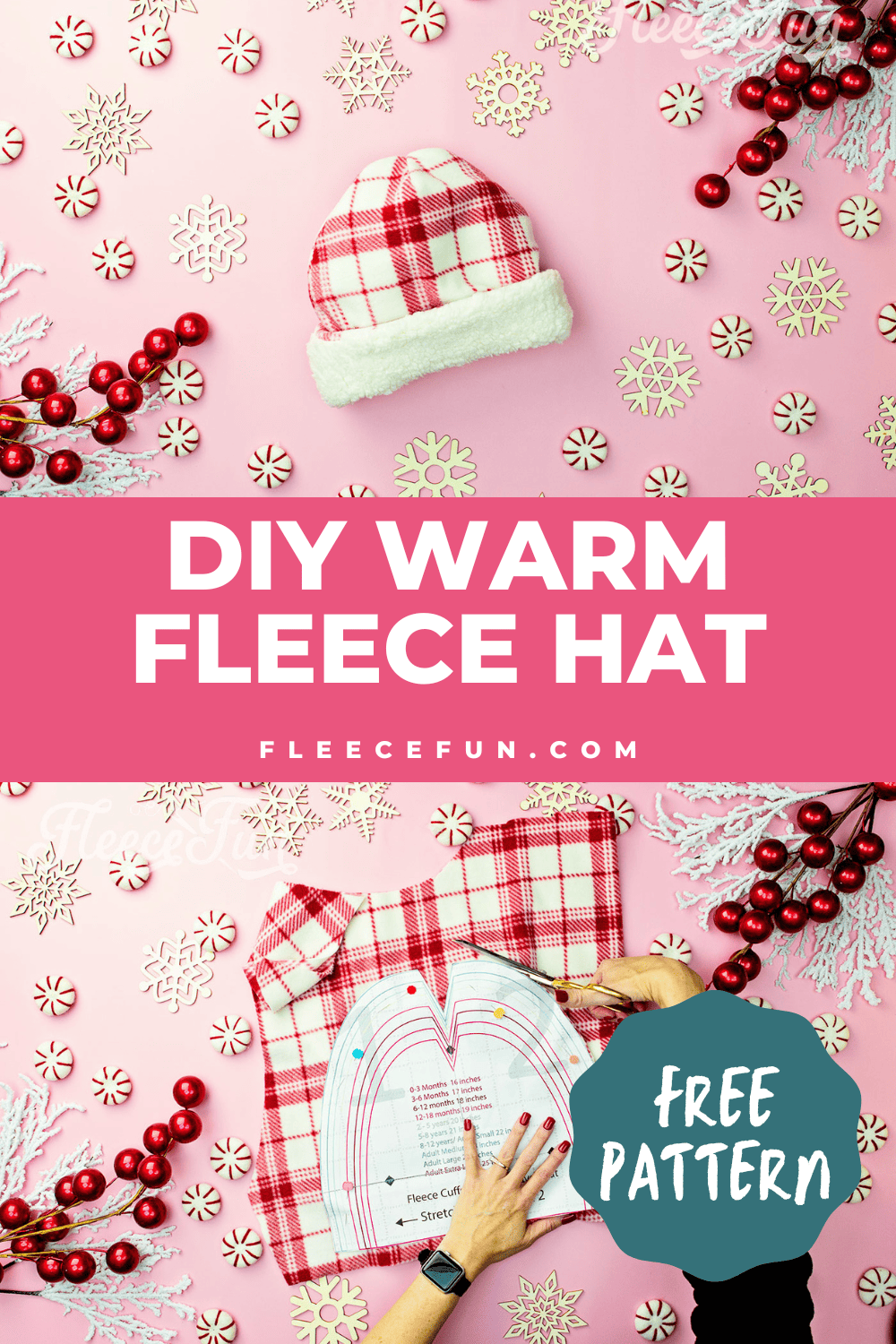 How to Make a Fleece Hat for Winter (Free Pattern Baby - Adult)