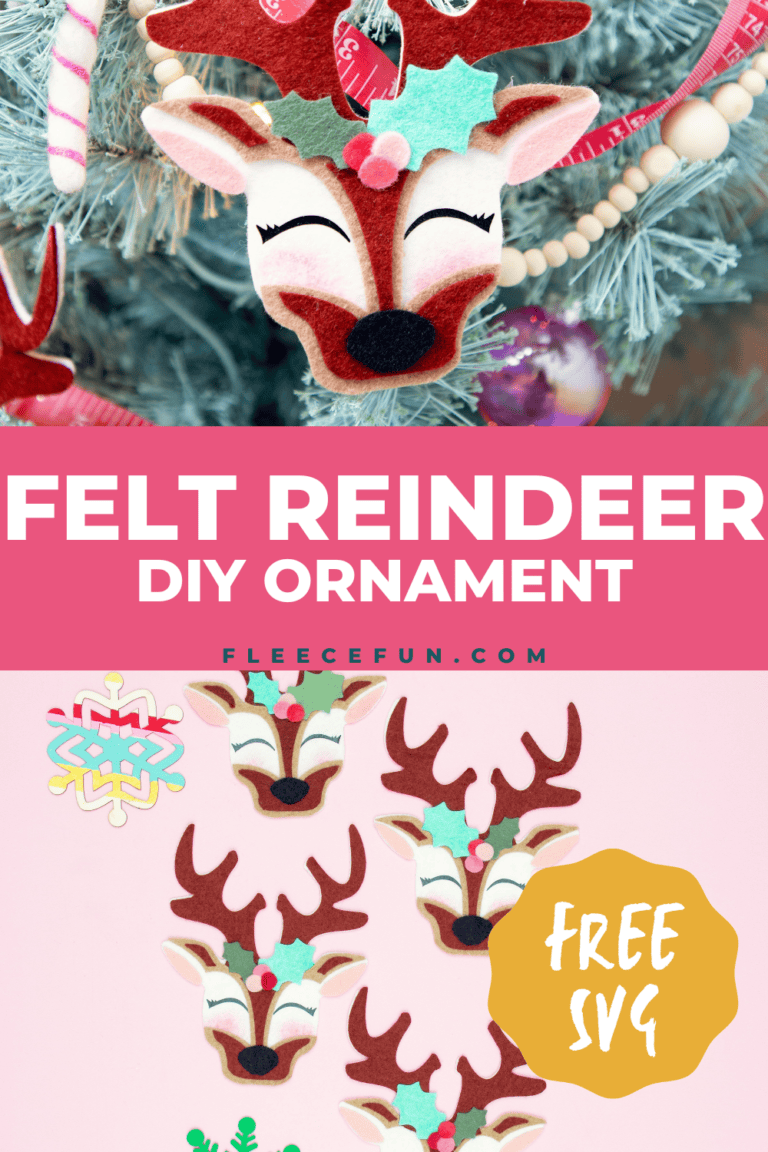 Felt Ornament Pattern (Free) Adorable Reindeer DIY ♥ Fleece Fun