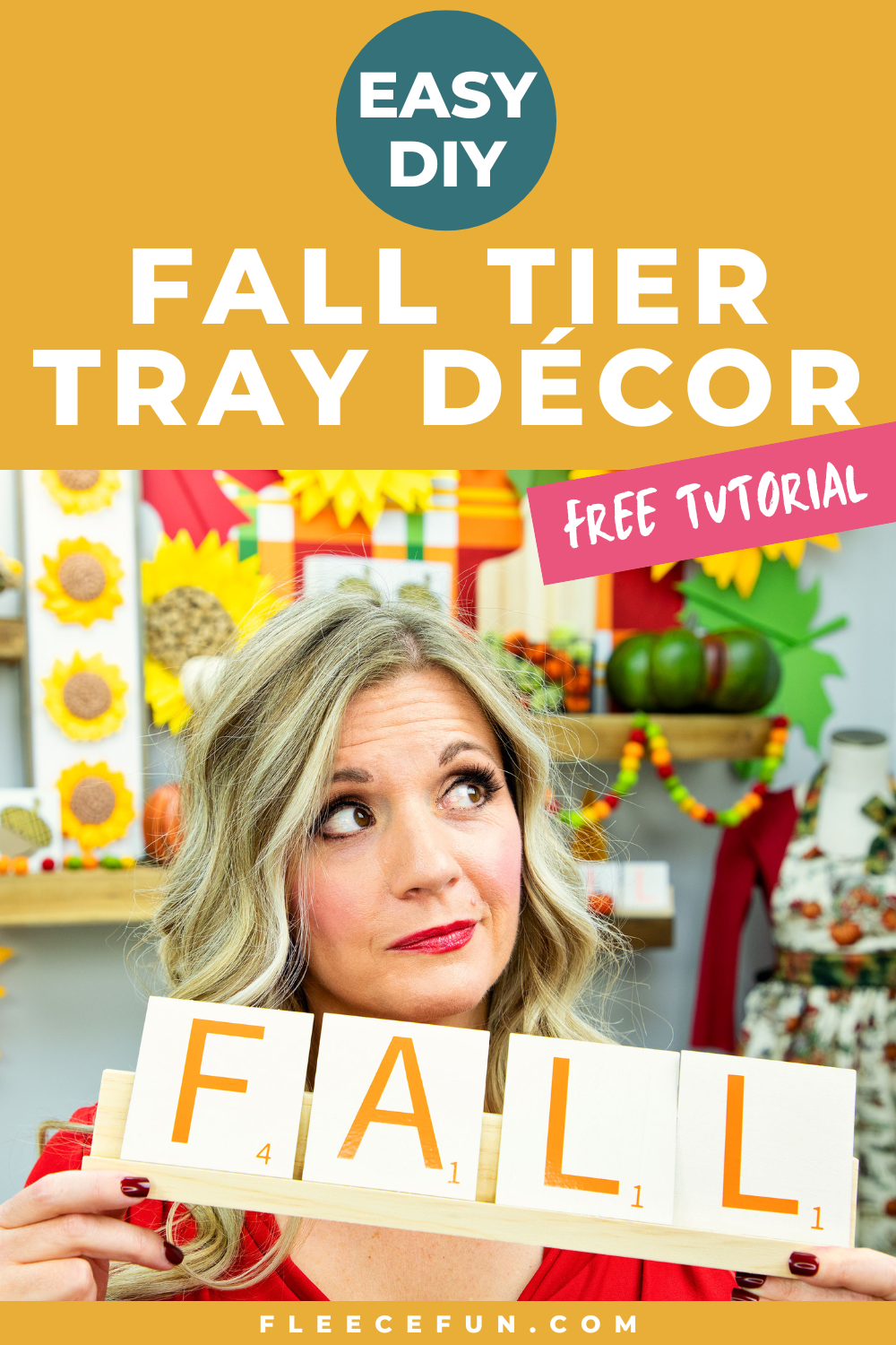 Fall Tier Tray Décor (free SVG) ♥ Fleece Fun