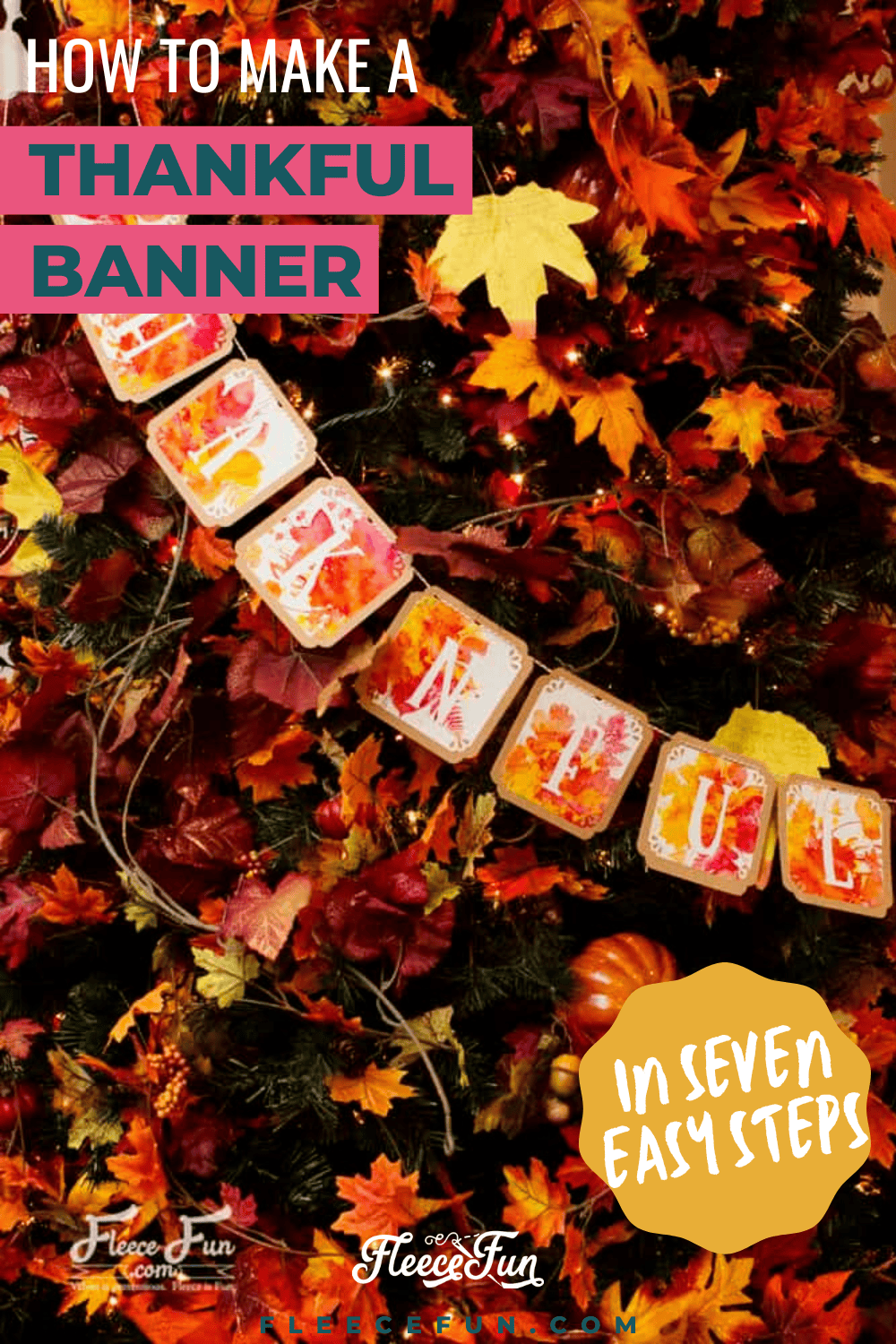 Free Thankful printable banner ♥ Fleece Fun