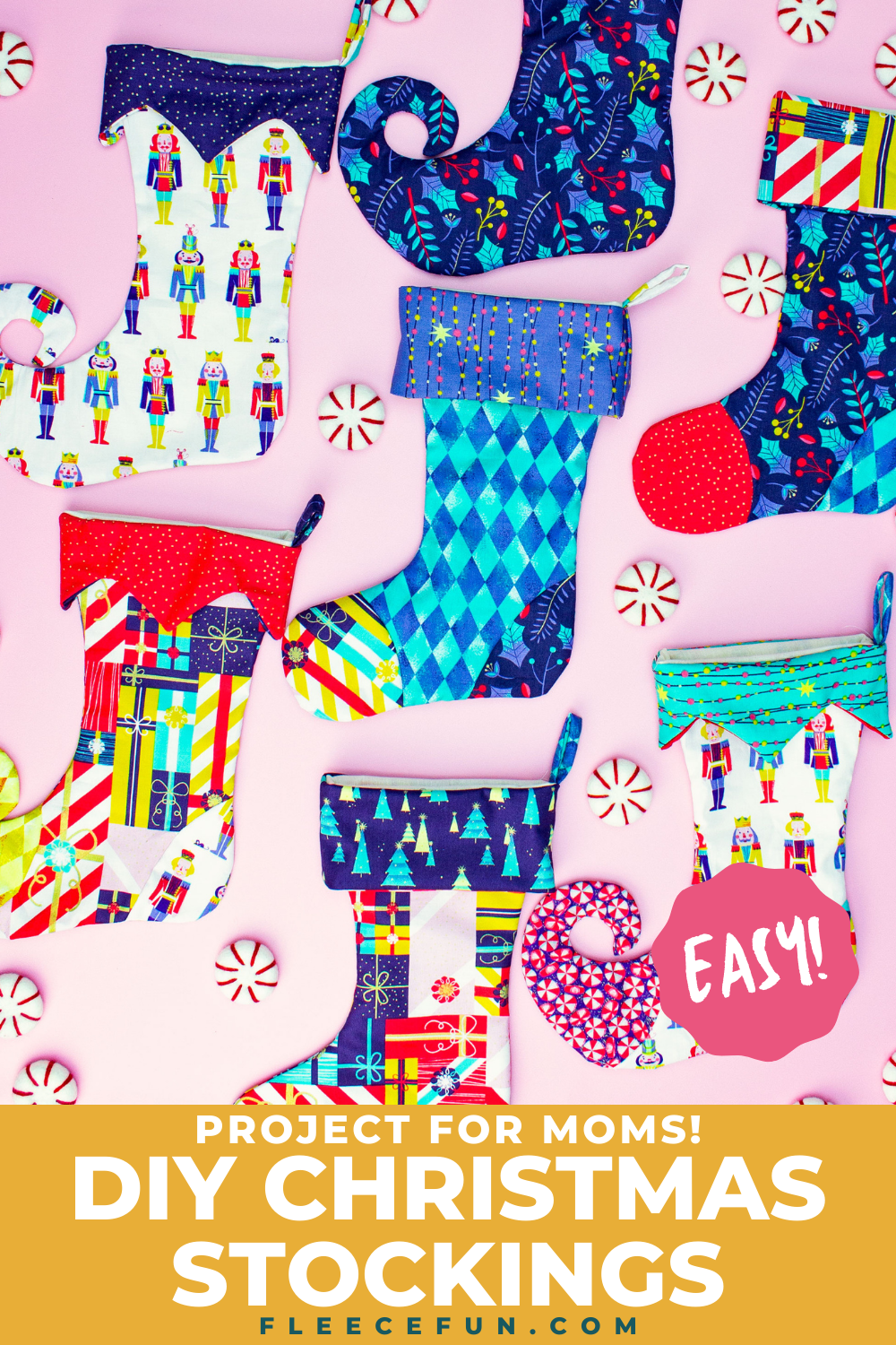 How to Make a Christmas Stocking (free pattern/ template) ♥ Fleece Fun
