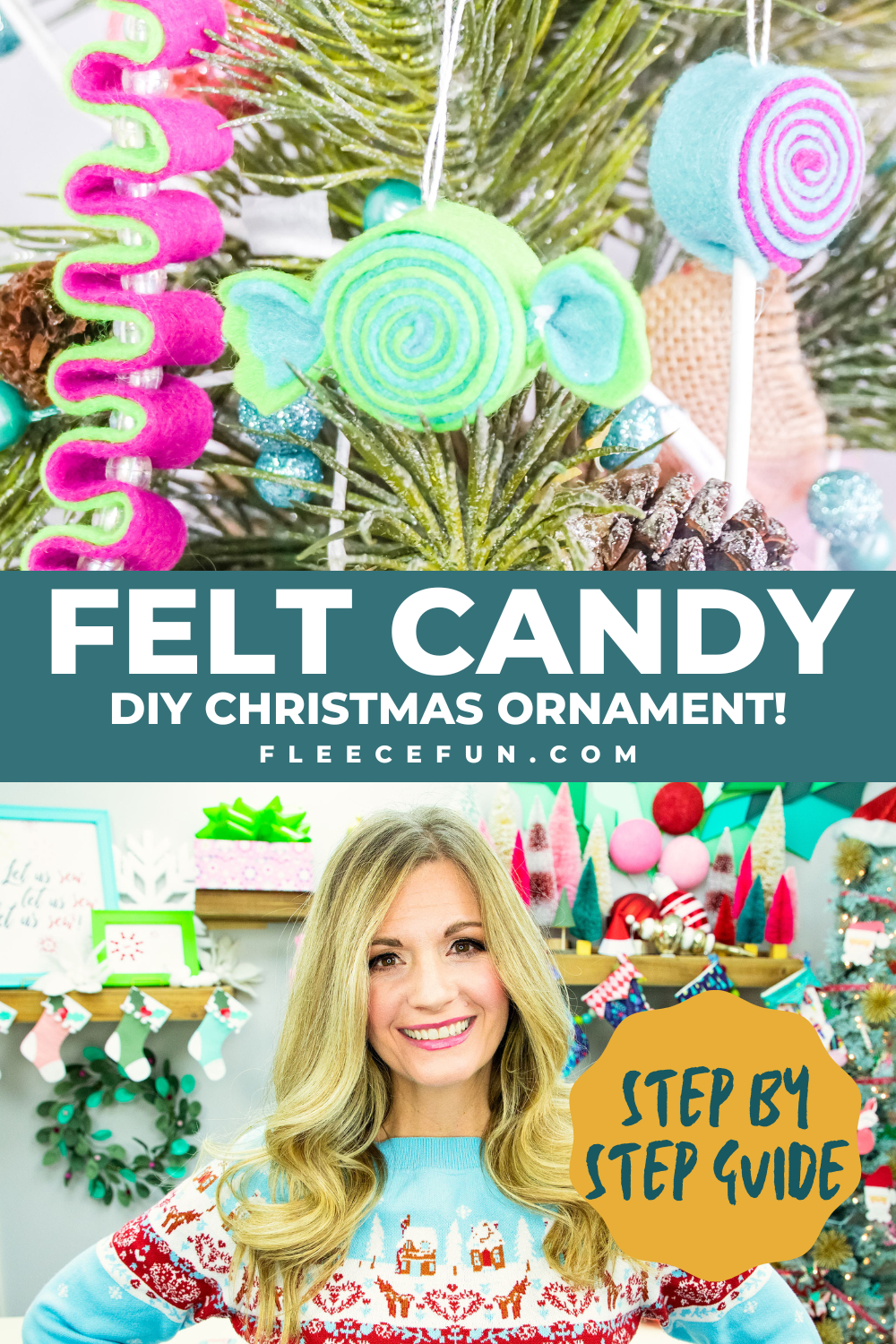 DIY Felt Candy Christmas Tree Ornaments ♥ Fleece Fun