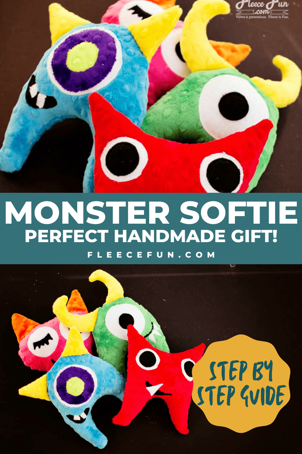 Monster Softie Pattern (Free with video tutorial) ♥ Fleece Fun