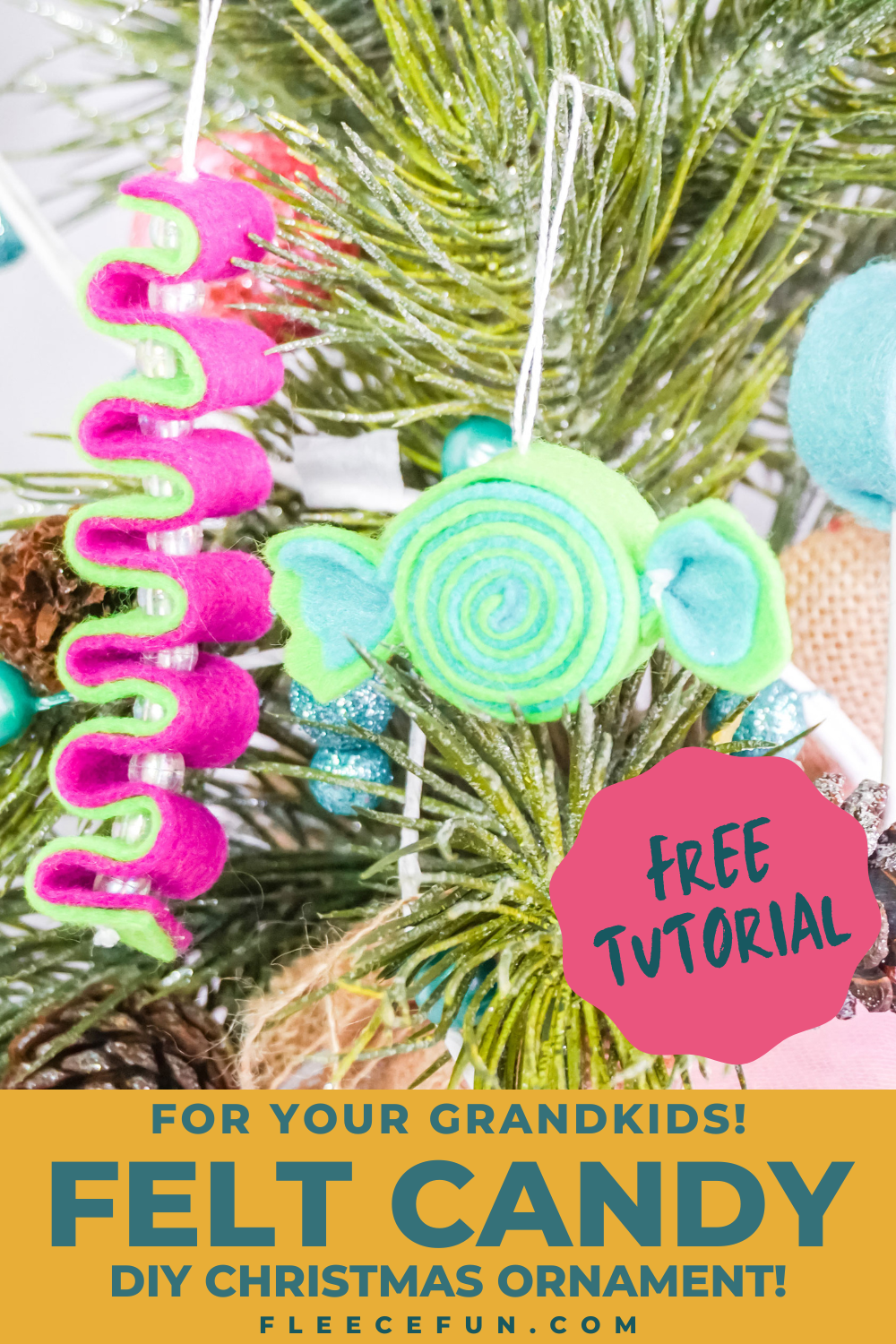 DIY Felt Candy Christmas Tree Ornaments ♥ Fleece Fun