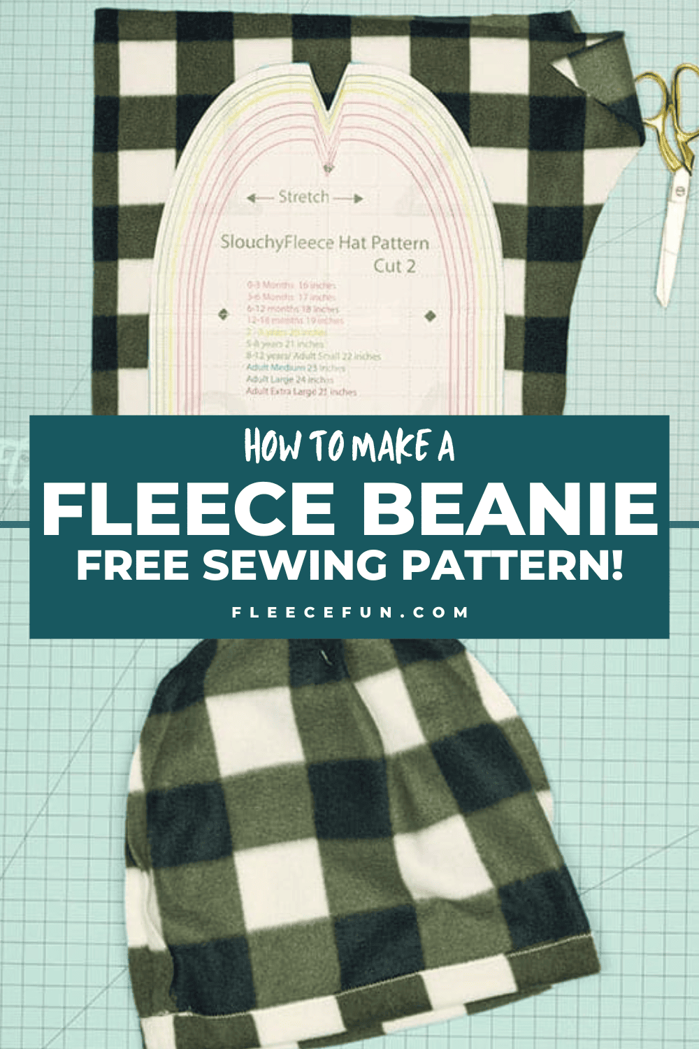 Simple Fleece Slouchy Beanie DIY (Free Pattern) ♥ Fleece Fun