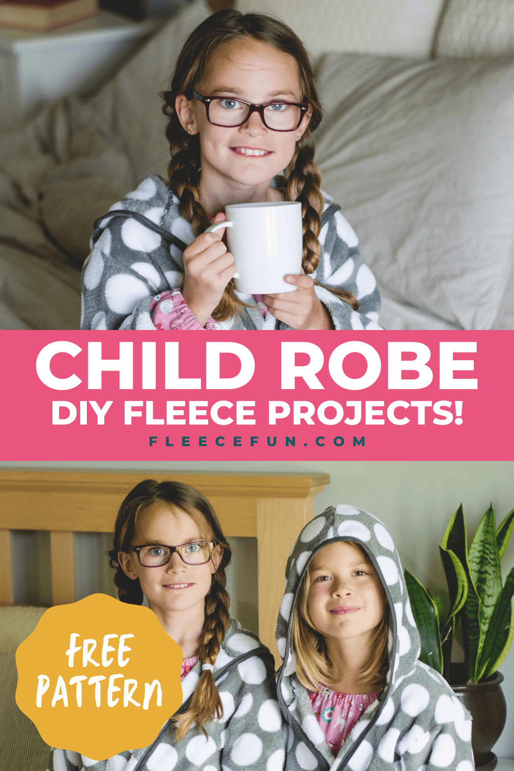 Child Fleece Robe DIY (free Pattern) ♥ Fleece Fun