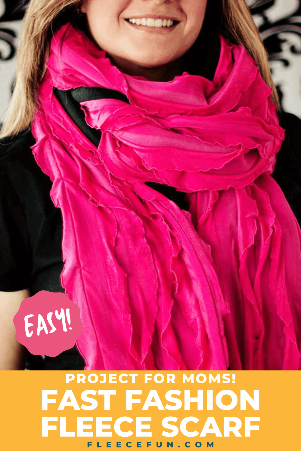 Fast Fashion Fleece Scarf - easy fleece scarf tutorial ♥ Fleece Fun