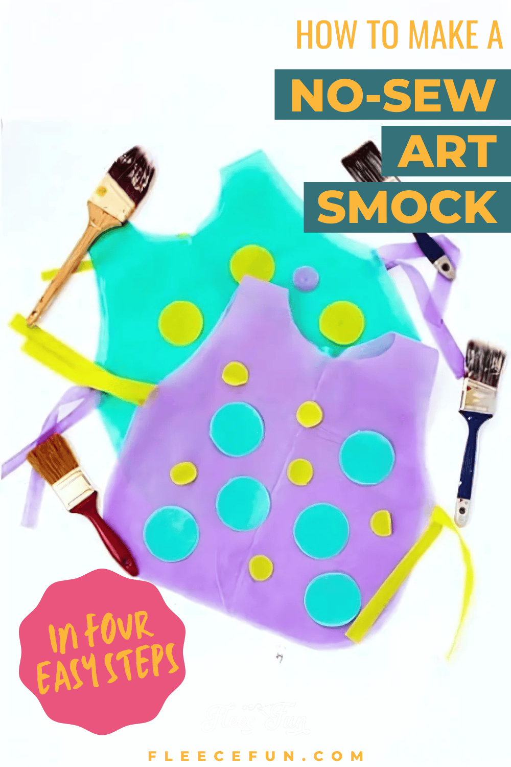No Sew Art Smock DIY Tutorial (includes template) ♥ Fleece Fun