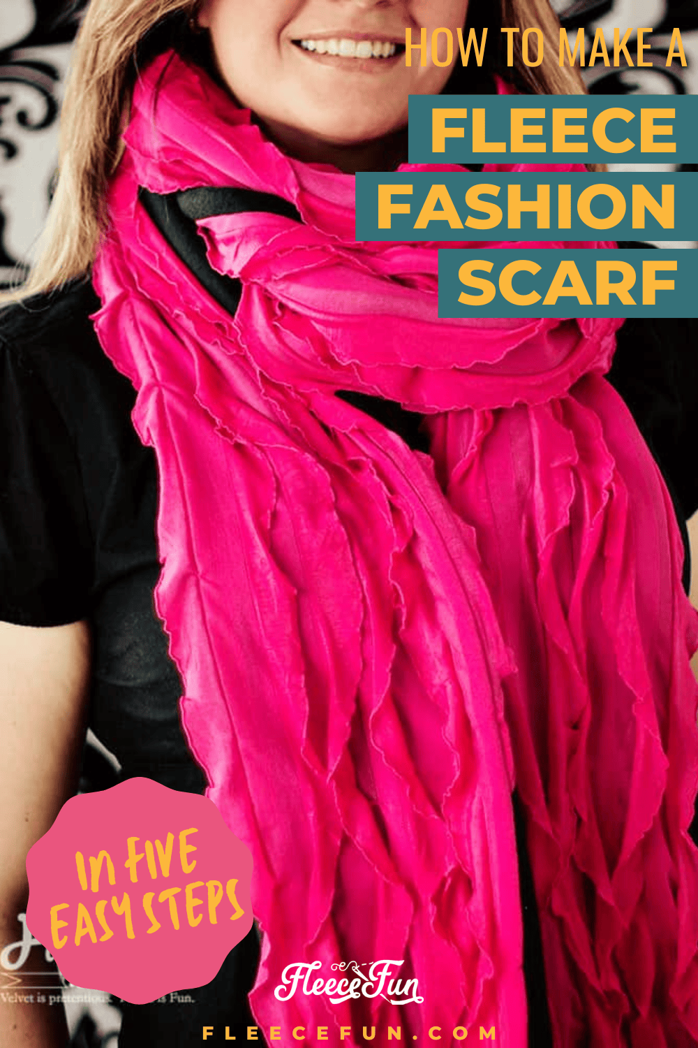 Fast Fashion Fleece Scarf - easy fleece scarf tutorial ♥ Fleece Fun