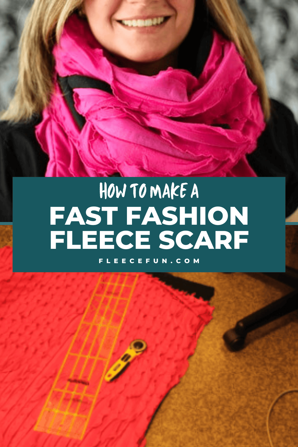 Fast Fashion Fleece Scarf - easy fleece scarf tutorial ♥ Fleece Fun