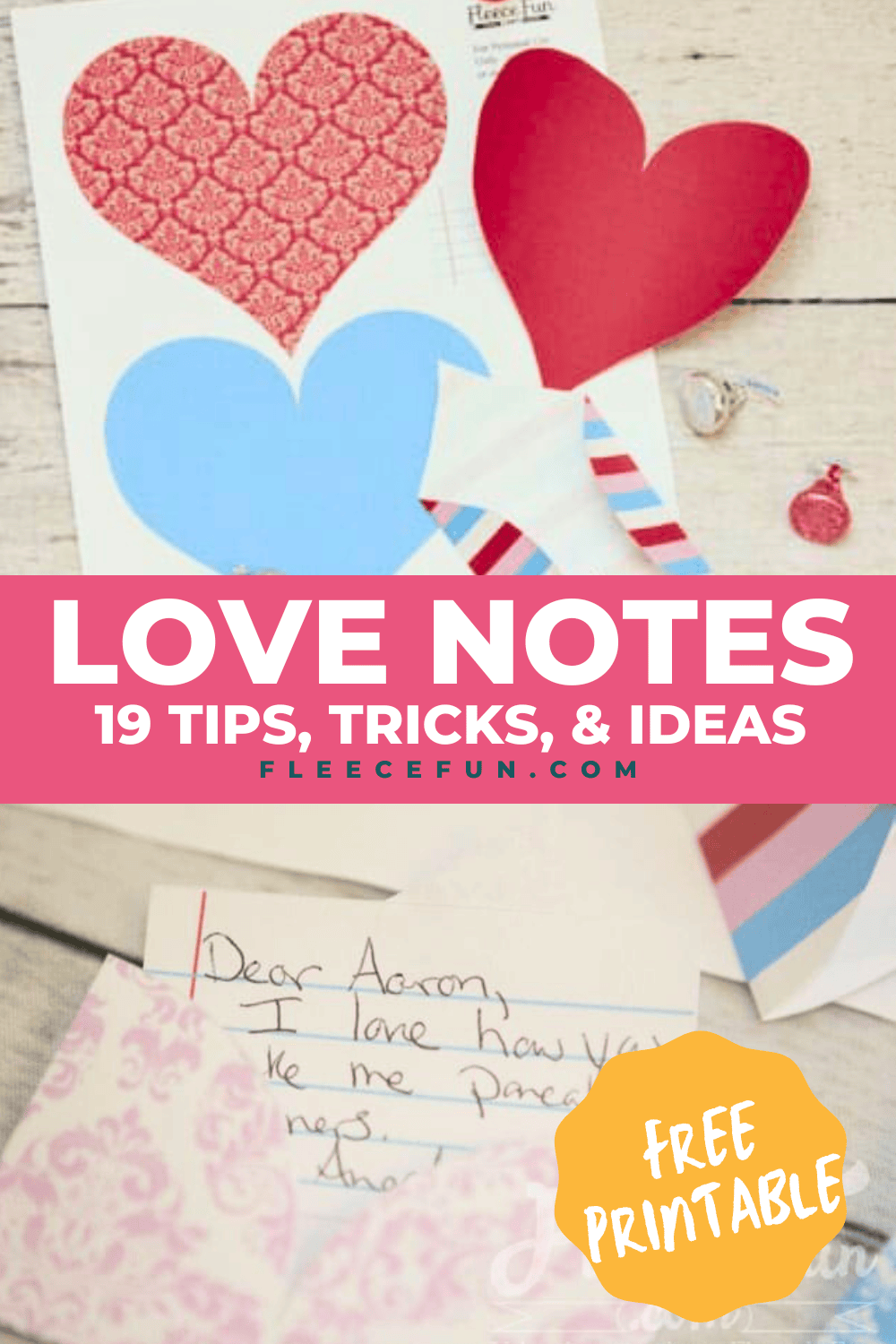 Ideas for Secret Love Notes - 19 Tips! ♥ Fleece Fun