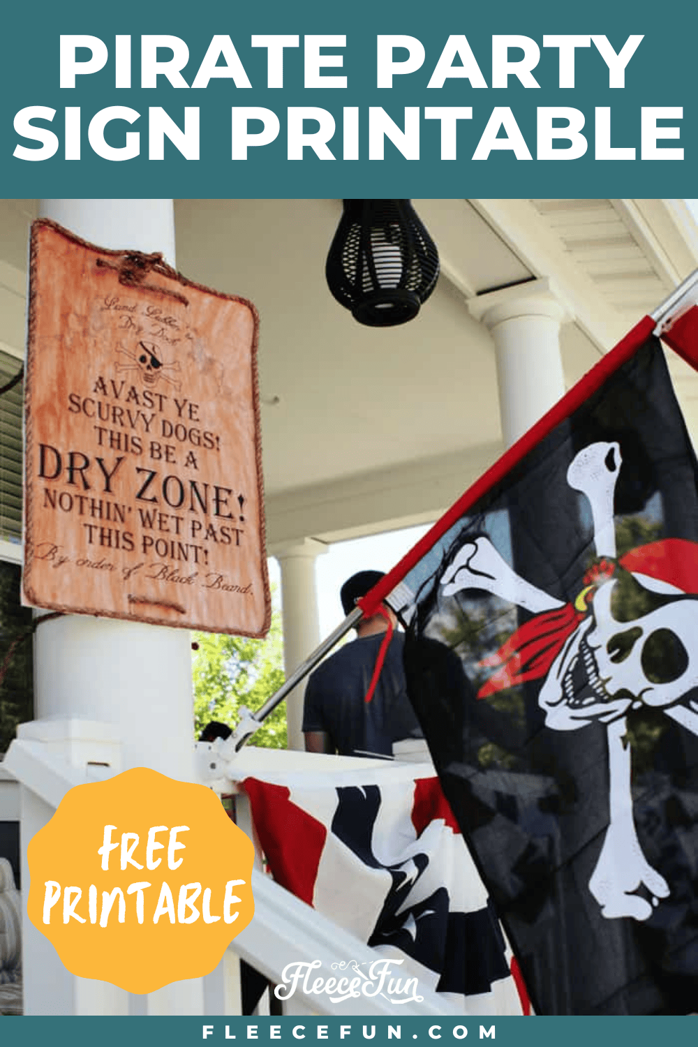 Pirate Party Sign Printable ♥ Fleece Fun
